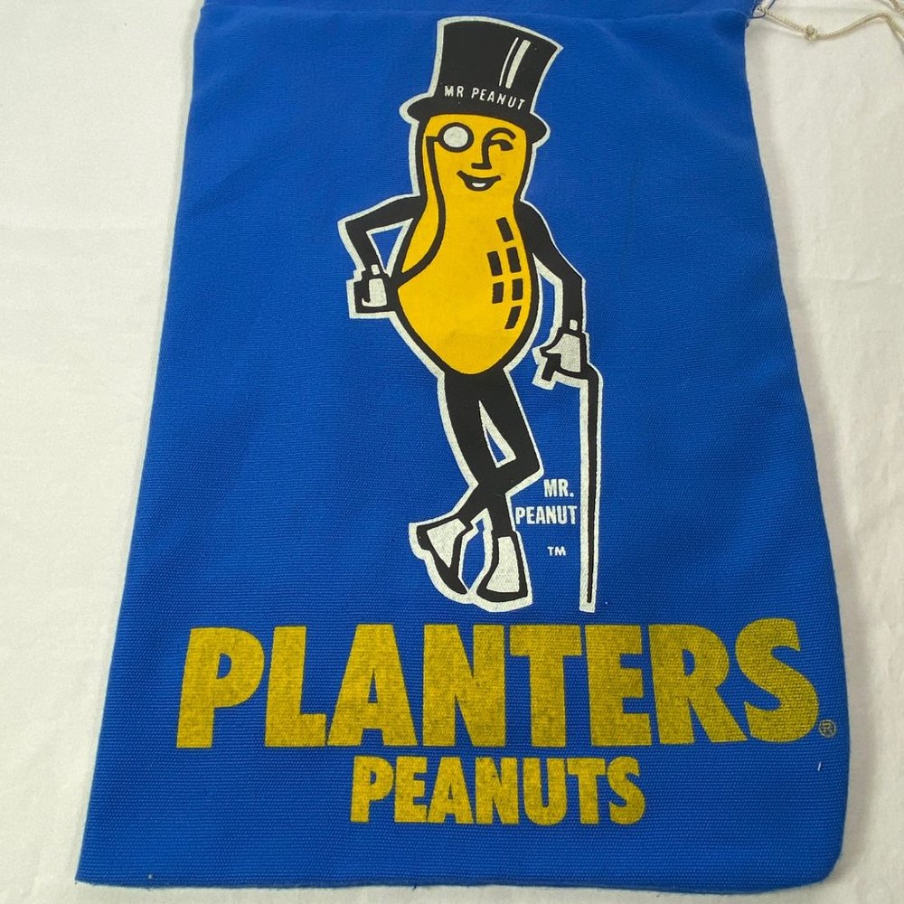 Vintage Mr. Peanut Planters Peanuts Blue Canvas Draws… - Gem